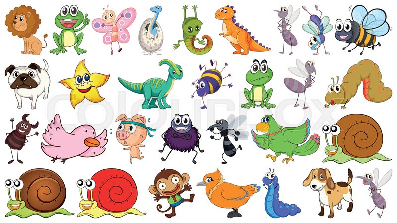 Set of different animals illustration | Stock vector | Colourbox