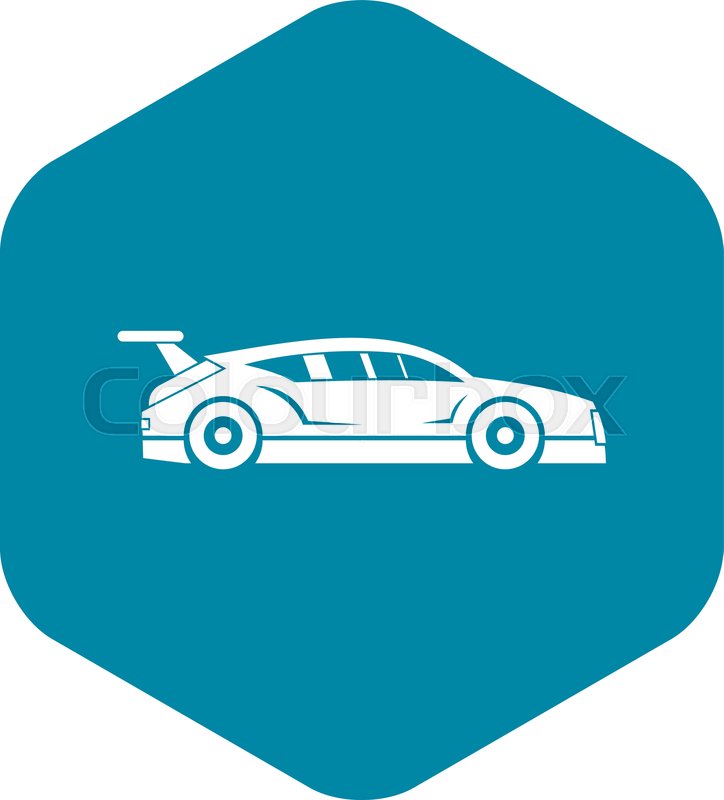 Rally racing car icon. Simple ... | Stock vector | Colourbox