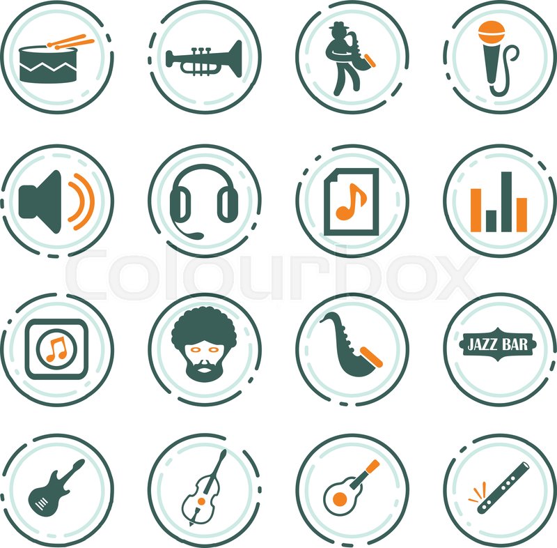 Jazz and Blues music icon set for web ... | Stock vector | Colourbox