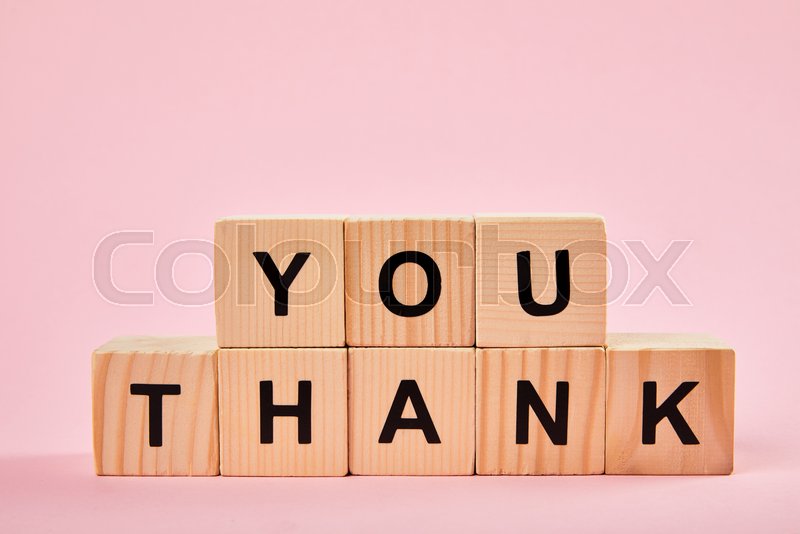 Wooden blocks with thank you words on ... | Stock image | Colourbox