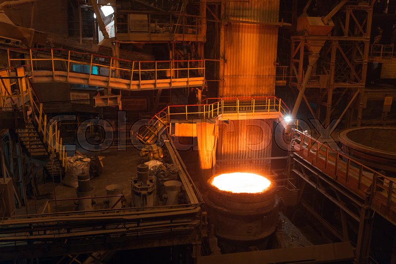 Melting of metal in a steel plant. High ... | Stock image | Colourbox