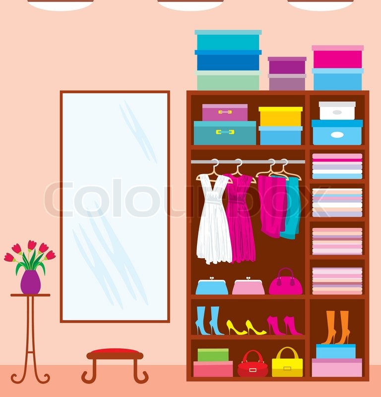 Wardrobe room Furniture | Stock vector | Colourbox