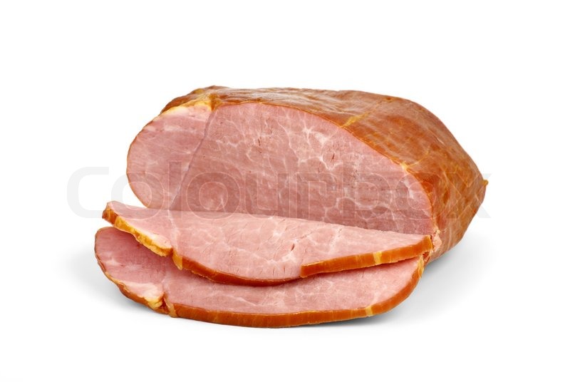 Sliced piece of ham | Stock Photo | Colourbox