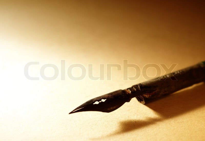 Pen and ink on a sheet of old paper | Stock image | Colourbox