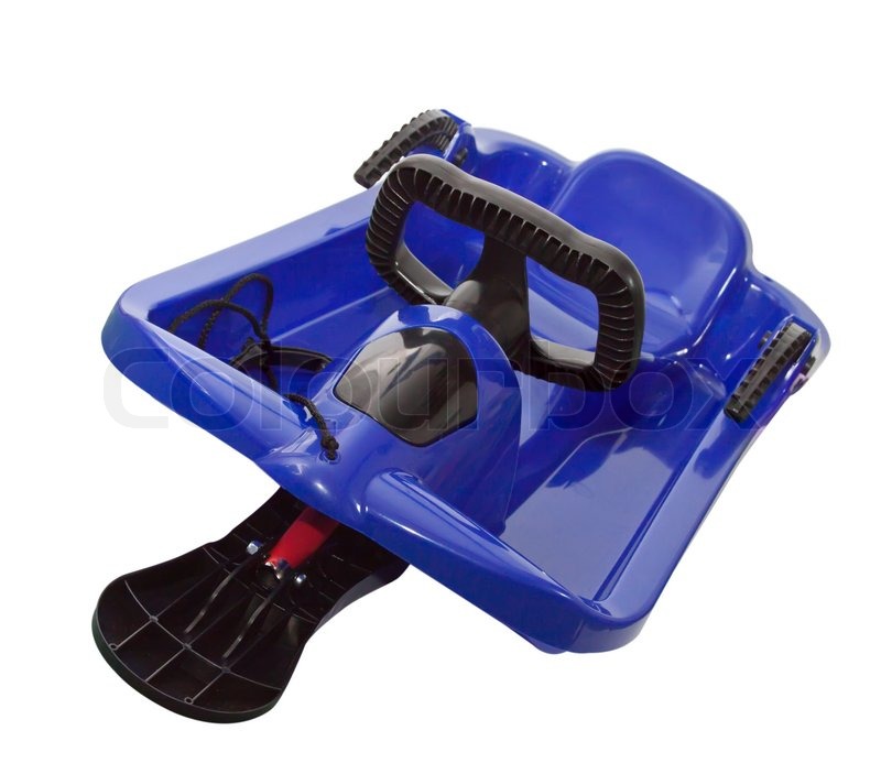 Blue plastic children's sled | Stock image | Colourbox