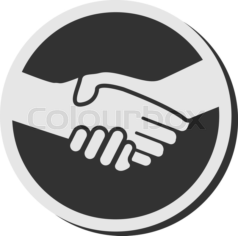 Simple round handshake icon or badge ... | Stock vector | Colourbox