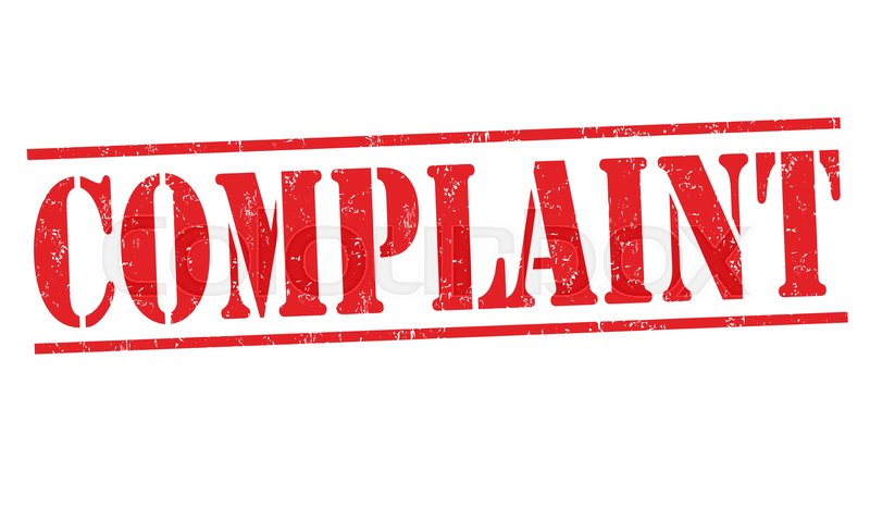 Complaint sign or stamp on white ... | Stock vector | Colourbox