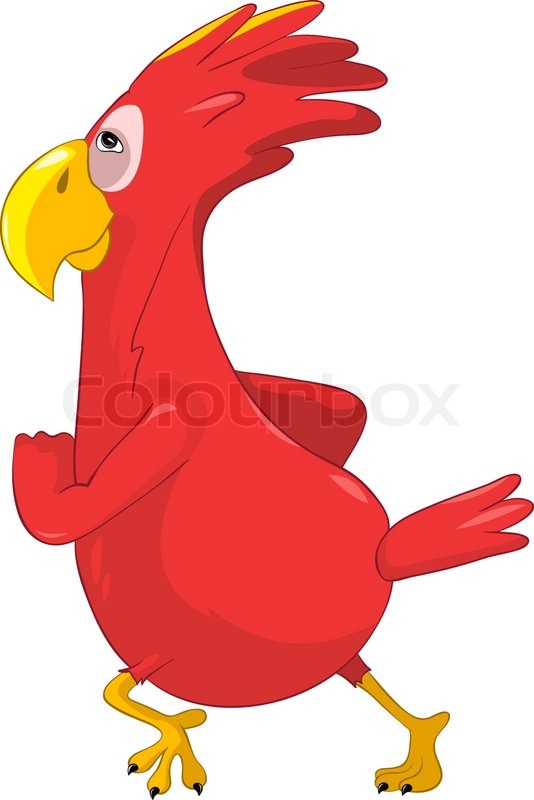 Ausführen der lustige Papagei | Stock-Vektor | Colourbox