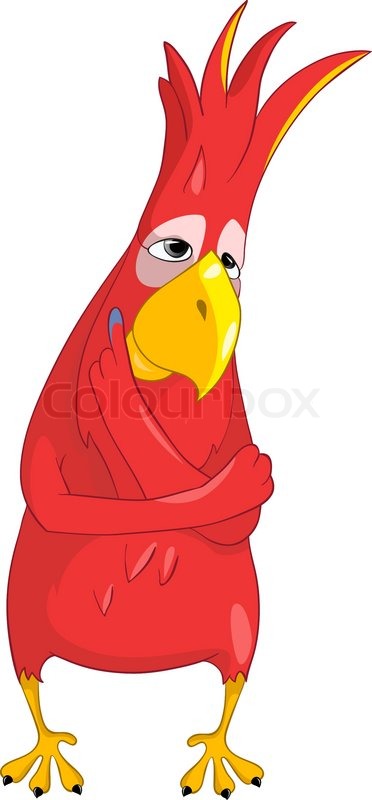 Denken lustige Papagei | Stock-Vektor | Colourbox