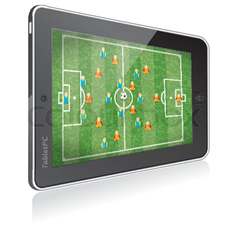 Tablet PC with Football Game | Stock vector | Colourbox