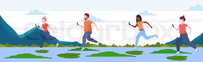 People Running From Danger