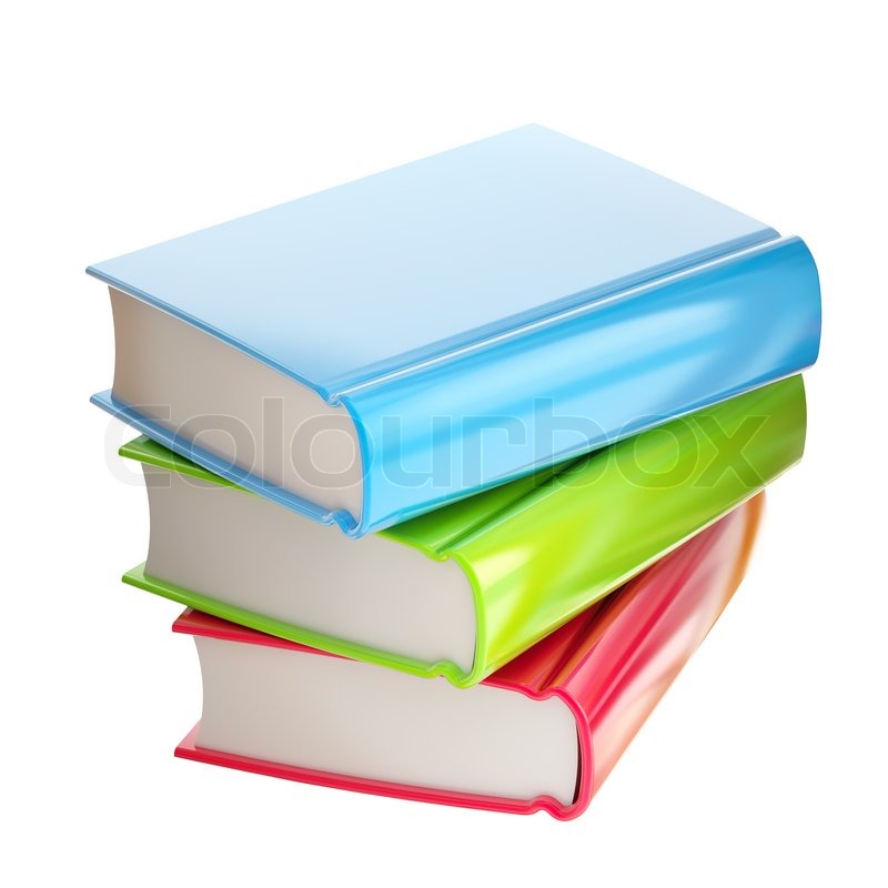 Stack of glossy colorful books | Stock image | Colourbox