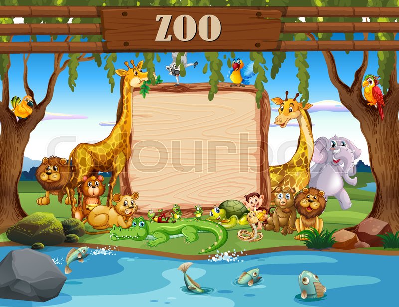 Zoo Animal Border Clip Art