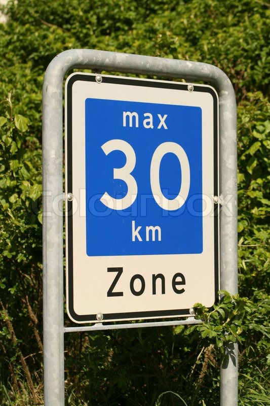 Skilt - max 30 km/t | Stock foto | Colourbox