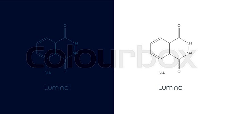 Structural formula of luminol on dark ... | Stock vector | Colourbox
