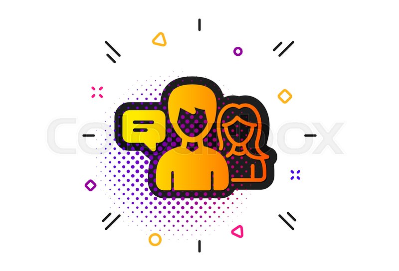 Conversation sign. Halftone circles ... | Stock vector | Colourbox