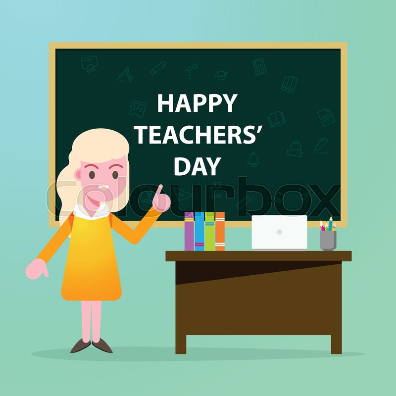 Happy teachers day cartoon character ... | Stock vector | Colourbox