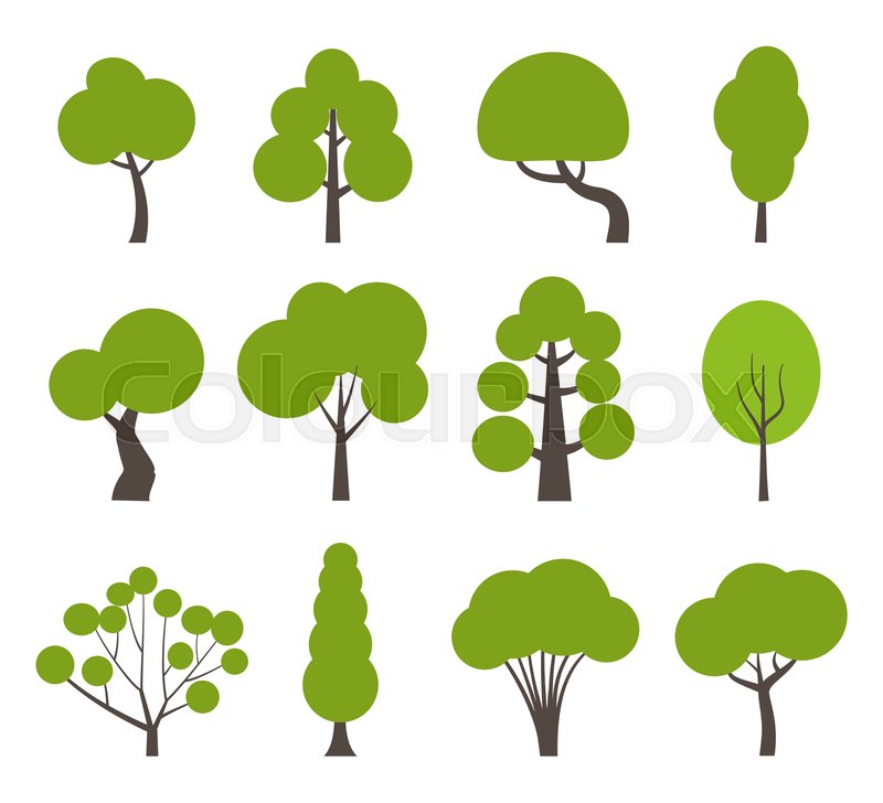 Big set of various trees. Tree icons ... | Stock vector | Colourbox