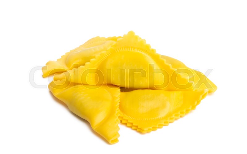 Italian triangular ravioli isolated on ... | Stock image | Colourbox