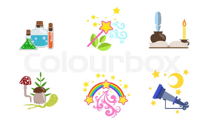 Fairytale Fantasy Magical Equipment ... | Stock vector | Colourbox