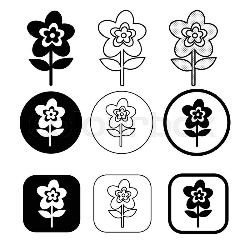 Flower icon flora sign symbol | Stock vector | Colourbox