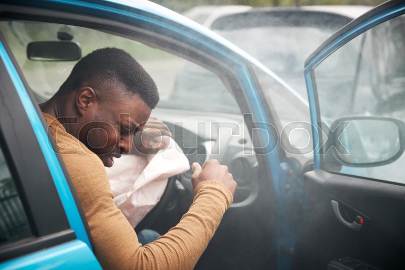 Male Motorist Injured In Car Crash With ... | Stock image | Colourbox