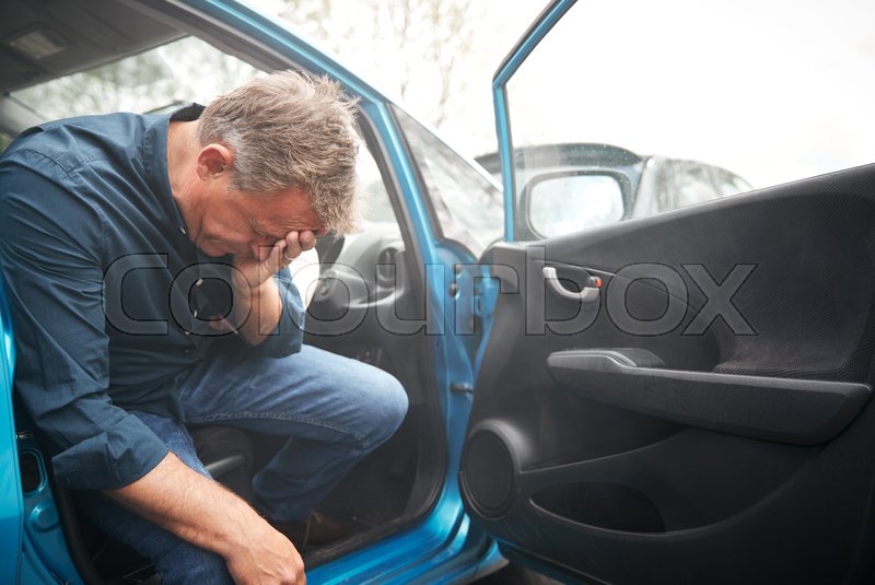 Male Motorist Injured In Car Crash With ... | Stock image | Colourbox