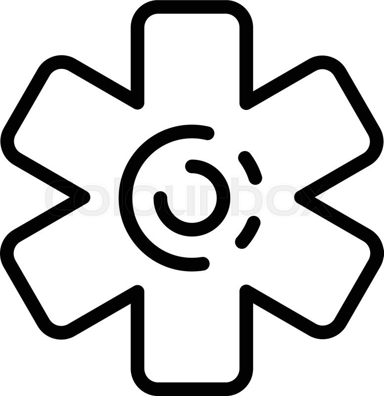 Medical cross icon. Outline medical ... | Stock vector | Colourbox