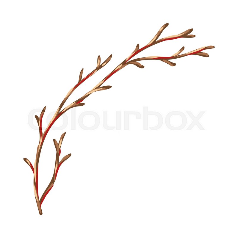Illustration of dry branch. Stylized ... | Stock vector | Colourbox