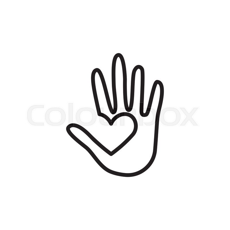 Palm hand graphic design template ... | Stock vector | Colourbox