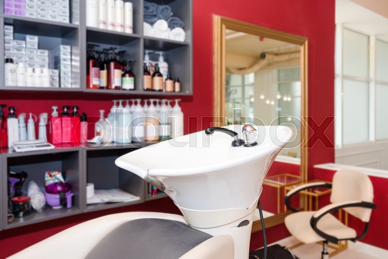 Hairdresser's workplace. Modern beauty ... | Stock image | Colourbox