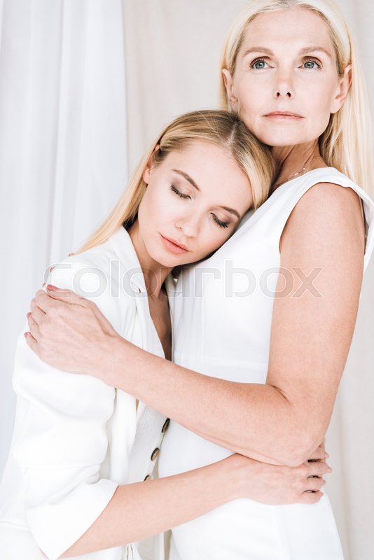 Beautiful Blonde Mother And Daughter Stock Image Colourbox