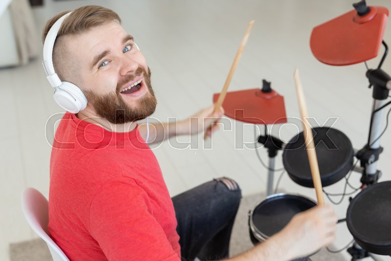 Music, hobby and people concept - ... | Stock image | Colourbox