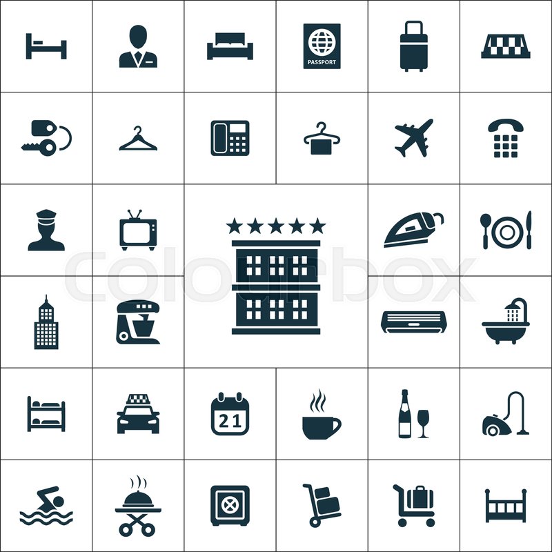 Hotel icons universal set for web and ... | Stock vector | Colourbox