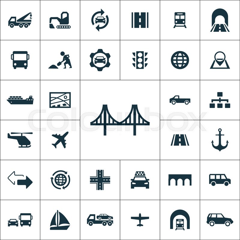 Infrastructure icons universal set for ... | Stock vector | Colourbox