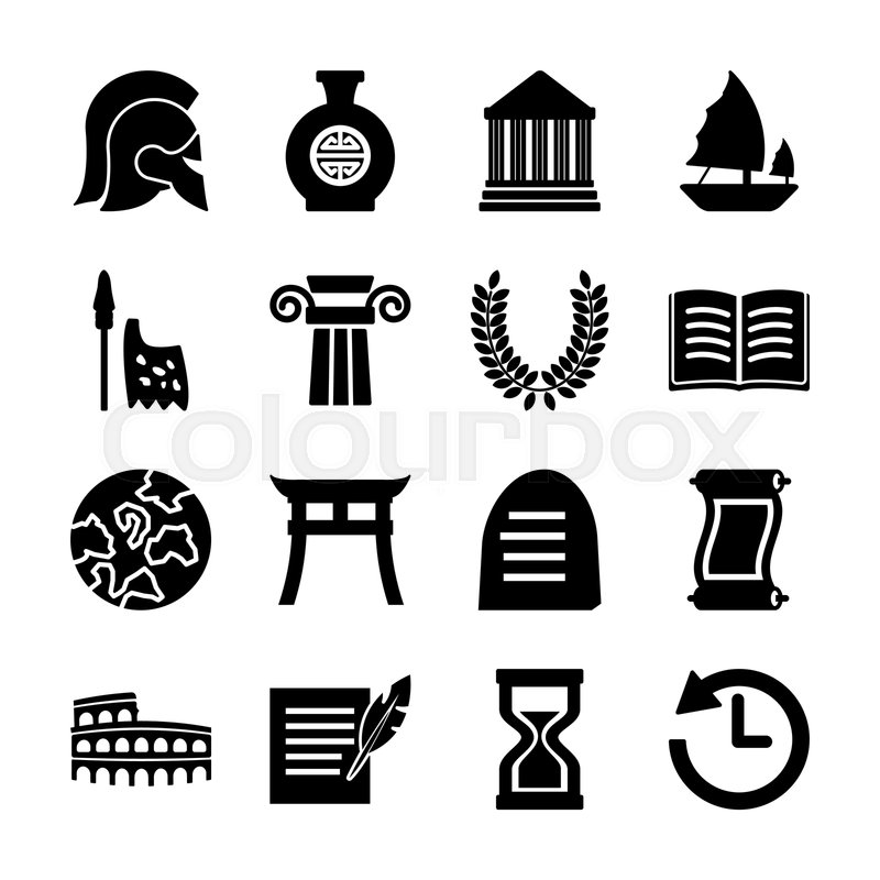 History solid icons vector design | Stock vector | Colourbox