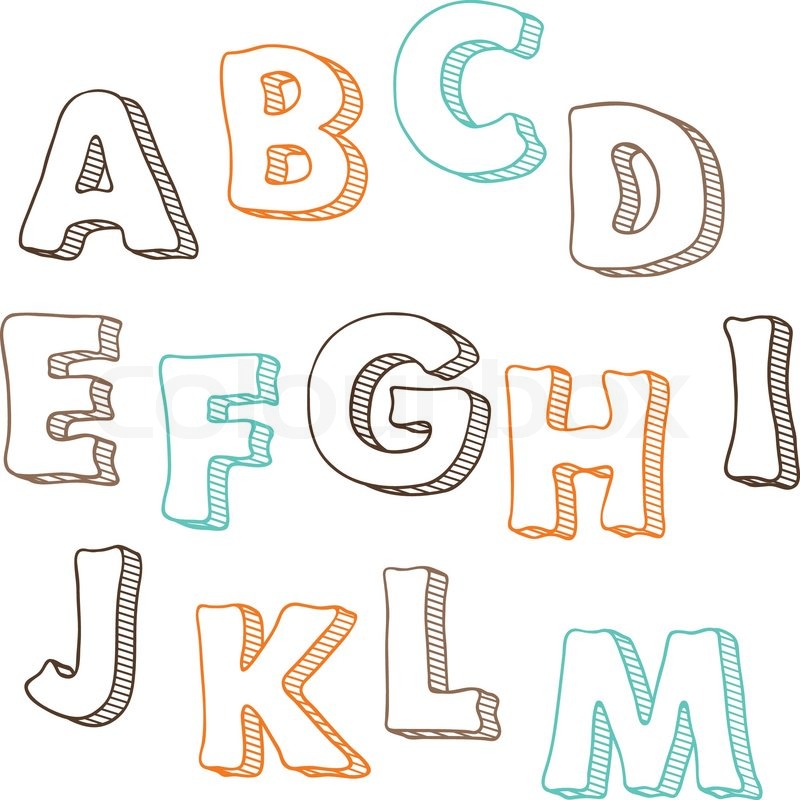 Vector letters set A-M | Stock vector | Colourbox
