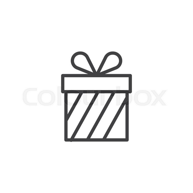 Gift Box Vector Black And White