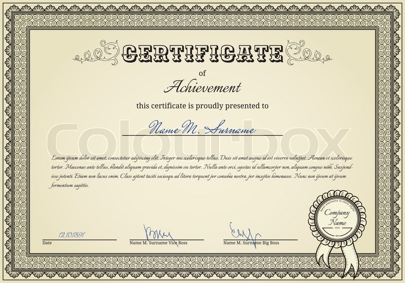 Certificate of success | Stock vector | Colourbox