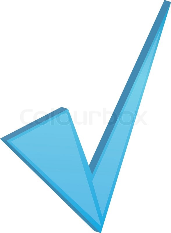 Blaue 3d Häkchen-symbol | Stock-Vektor | Colourbox