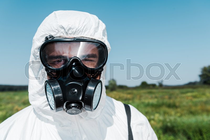 Exterminator in uniform and protective ... | Stock image | Colourbox