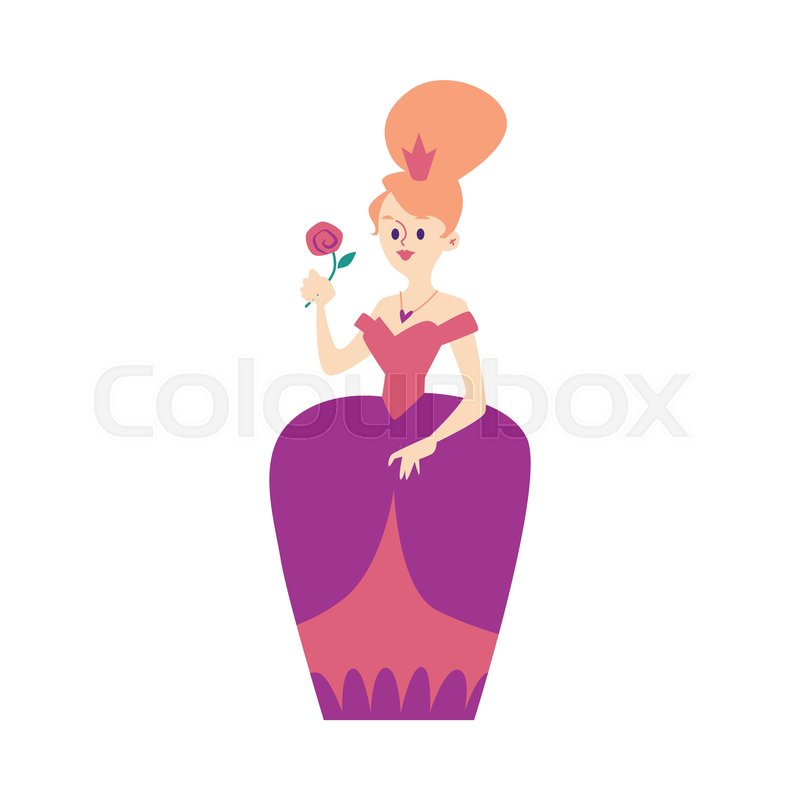 Cartoon princess in pink dress ... | Stock vector | Colourbox