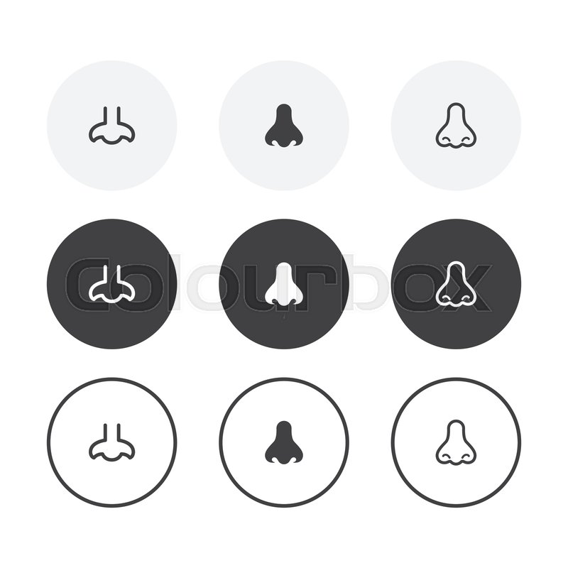 Set of 3 simple design nose icons. ... | Stock vector | Colourbox