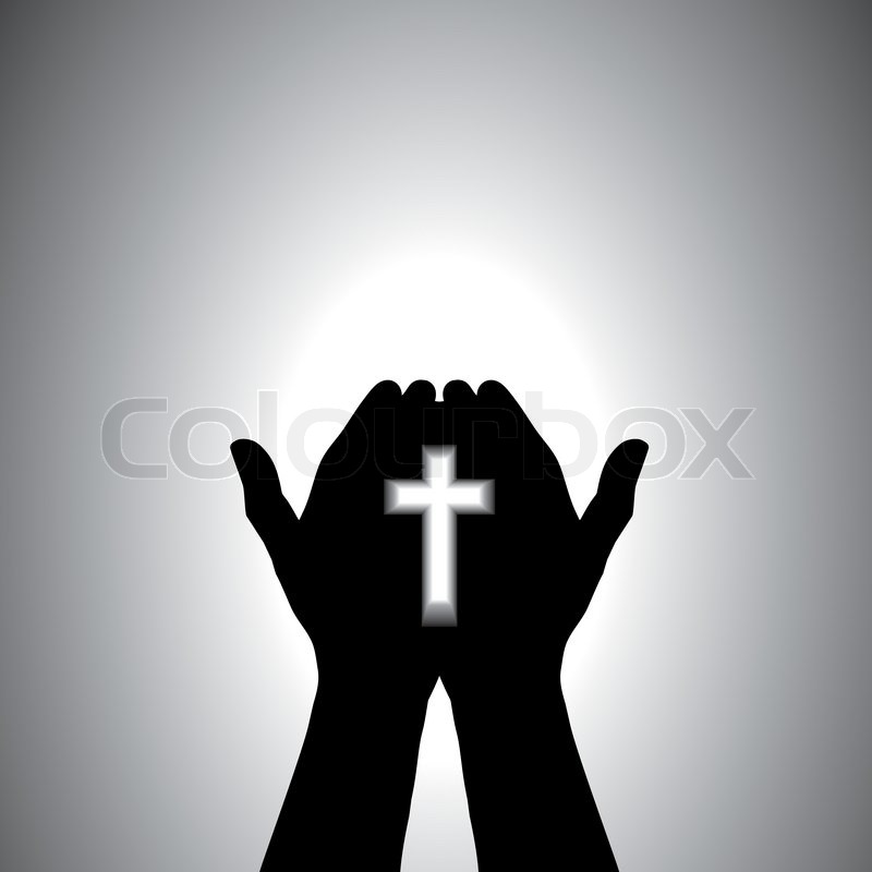 Devout christian worshipping with ... | Stock vector | Colourbox