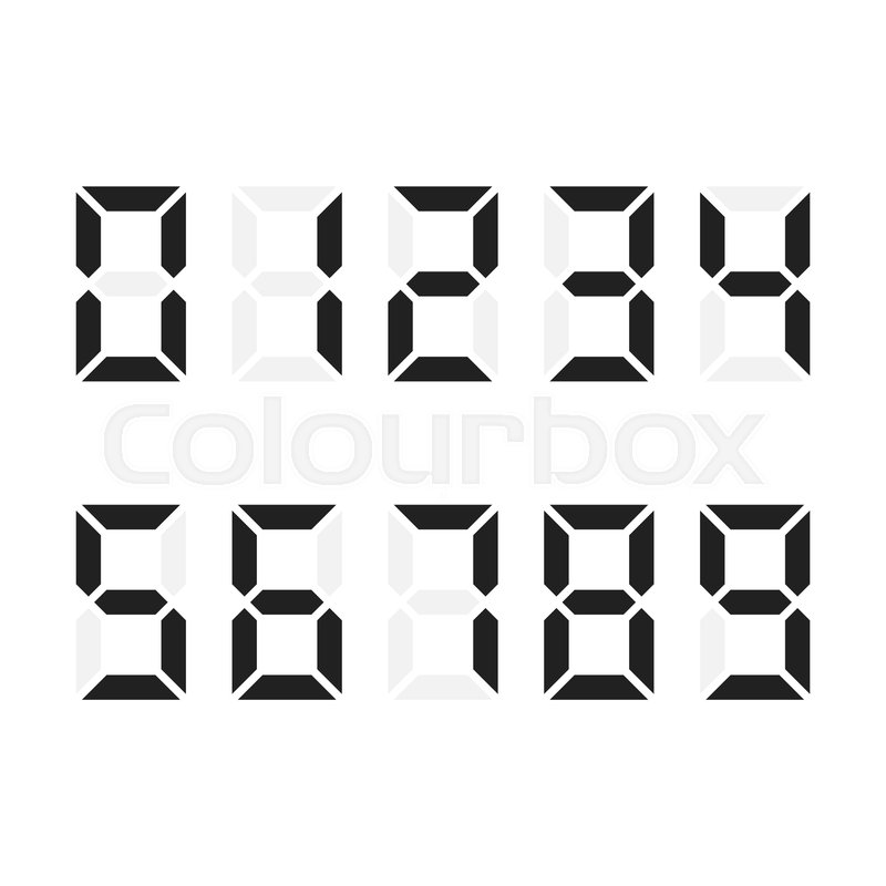 Digital numbers set. Digital number ... | Stock vector | Colourbox