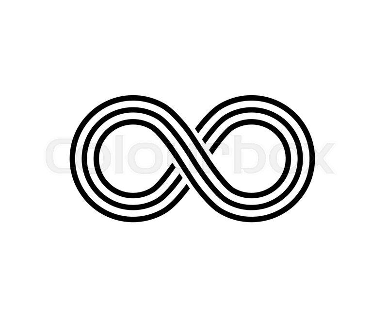 Infinity line symbol on the white ... | Stock vector | Colourbox