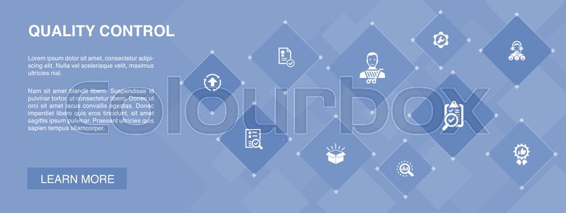 Quality control banner 10 icons ... | Stock vector | Colourbox