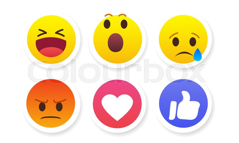 Set of stickers emotions vector ... | Stock vector | Colourbox
