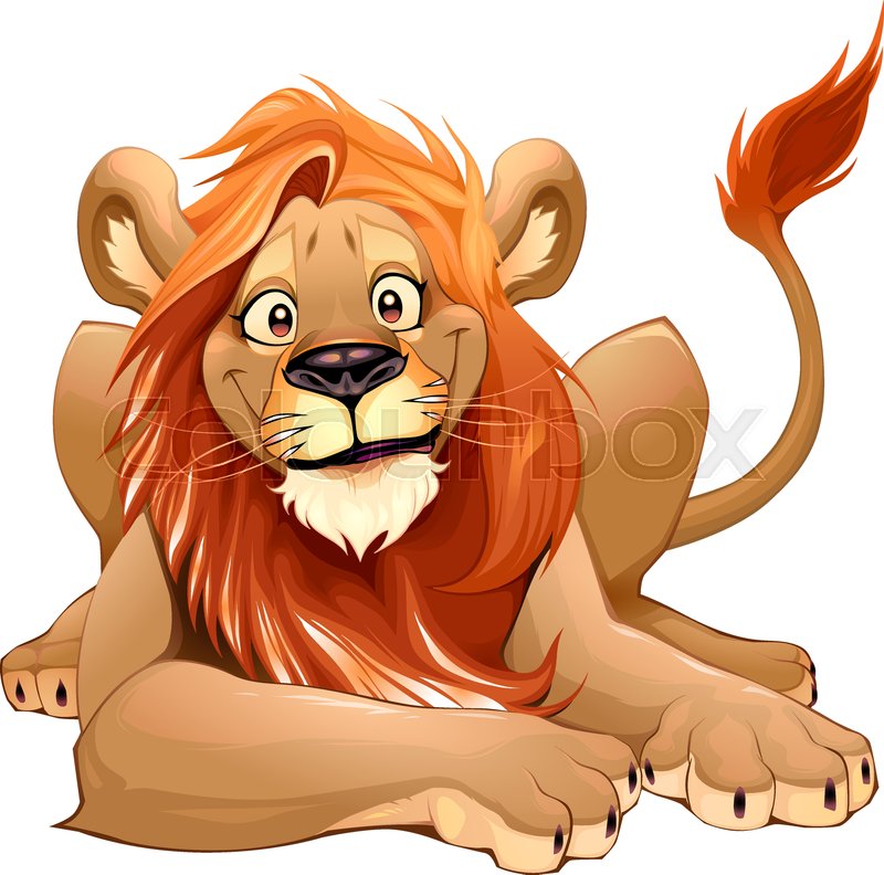 Happy Lion smiling. Vector isolated ... | Stock vector | Colourbox
