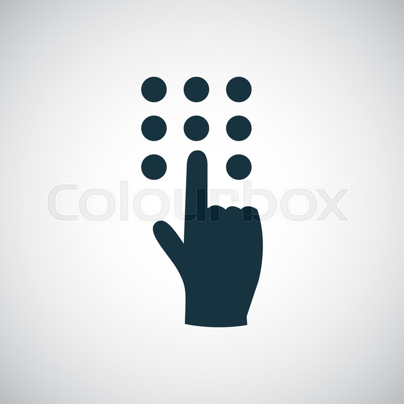 The hand press the button icon for web ... | Stock vector | Colourbox